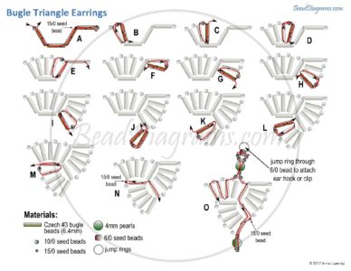 Bugle_Triangle_Earrings - BeadDiagrams.com