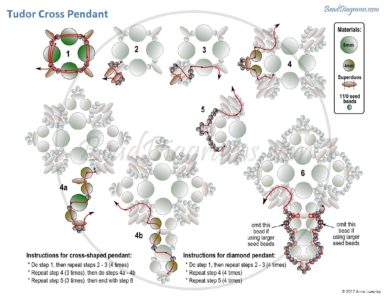 Tudor_Cross_Pendant - BeadDiagrams.com