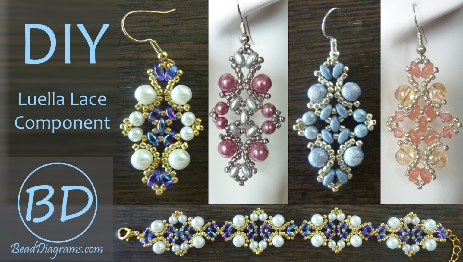 Free Beading Pattern for Luella Lace Bracelet and Earrings